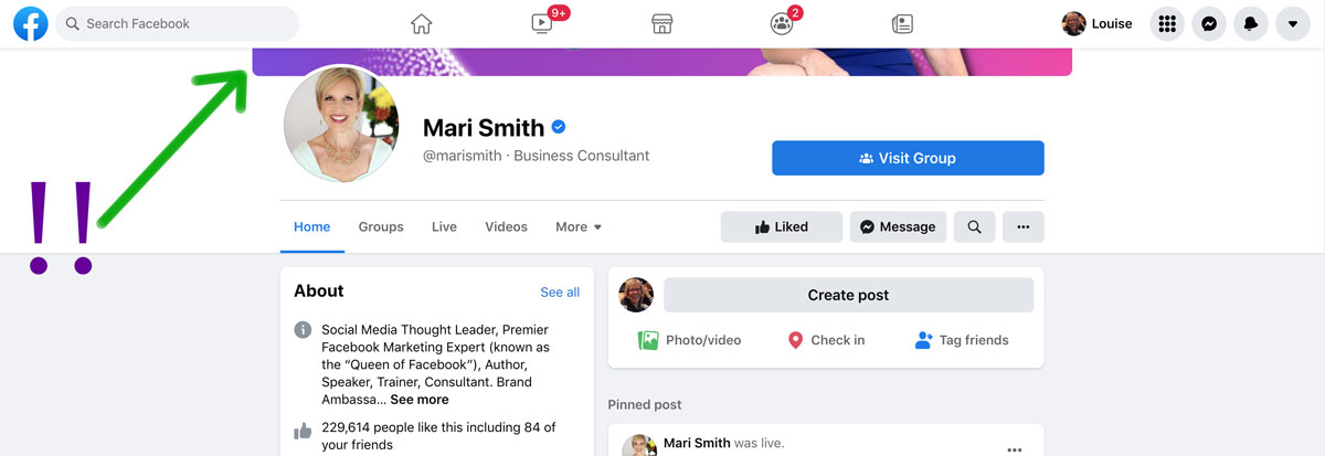 Facebook Page Cover Photo Size FREE Template 2023 LouiseM